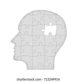Head Profile Silhouette Made Jigsaw Puzzle Stock Vector (Royalty Free ...