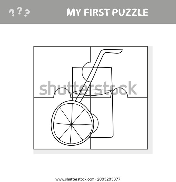 Jigsaw Puzzle Easy Educational Paper Game Stock Vector (Royalty Free ...