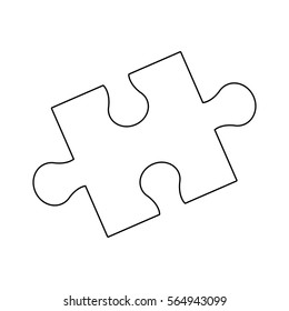 Zwei Puzzleteile passen zusammen. Rahmenversion. Vektorgrafik.: Stock ...