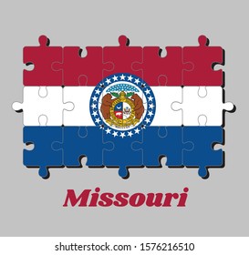 Jigsaw Puzzle Minnesota Flag State Name Stock Vector (Royalty Free ...