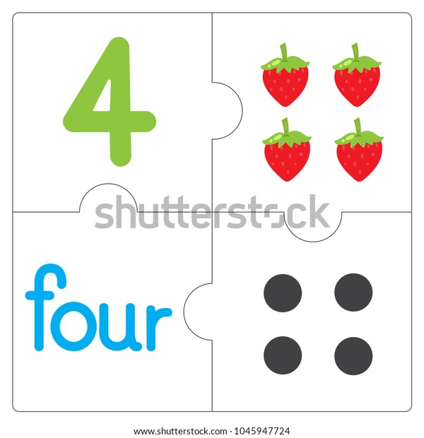 Jigsaw Puzzle Number 4 스톡 벡터(로열티 프리) 1045947724