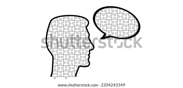 Jigsaw Puzzle Pieces Head Face Human Stock Vector (Royalty Free ...