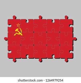 Jigsaw Puzzle Soviet Union Flag Plain Stock Vector (Royalty Free ...