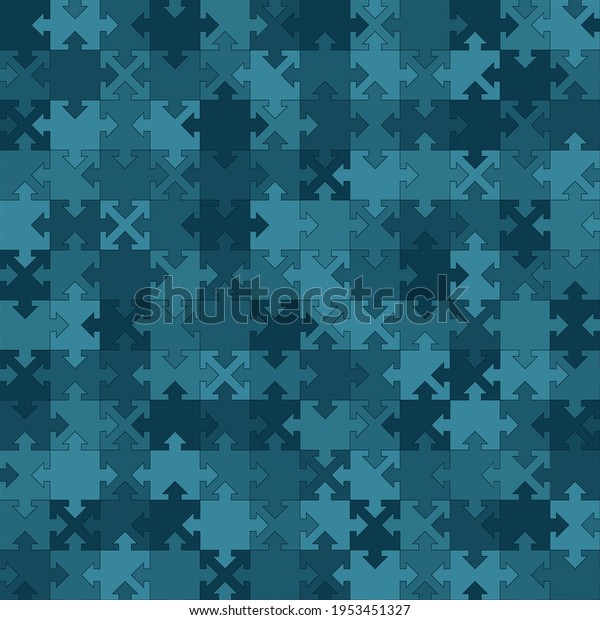 Jigsaw Puzzle Template Arrow Square Shapes Stock Vector (Royalty Free ...