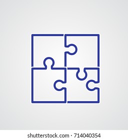 Four Puzzle Icon Separate Part White Stock Vector (Royalty Free) 1327170542