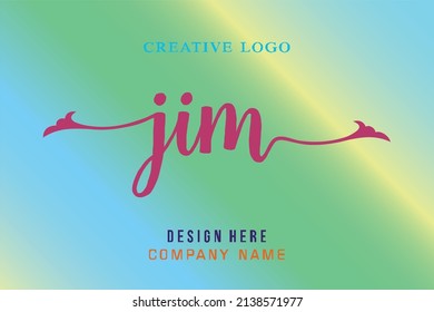 Jim Lettering Logo Simple Easy Understand Stock Vector (Royalty Free ...