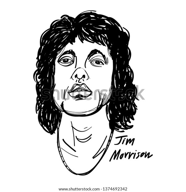 Jim Morrison Vector Cartoon Illustration: vector de stock (libre de ...
