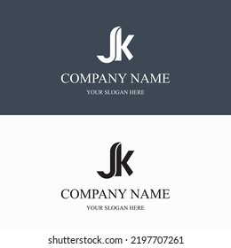 Jk Initial Letter Logo Clothing Modern Stock Vector (Royalty Free ...