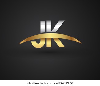Jk Initial Logo Company Name Colored Stock Vector (Royalty Free ...