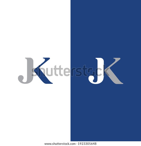 Jk Initials Logo Capital Letters Navy Stock Vector (Royalty Free ...