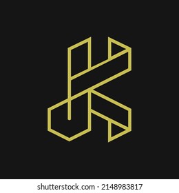 Jk Monogram Logo Design Line Style Stock Vector (Royalty Free ...