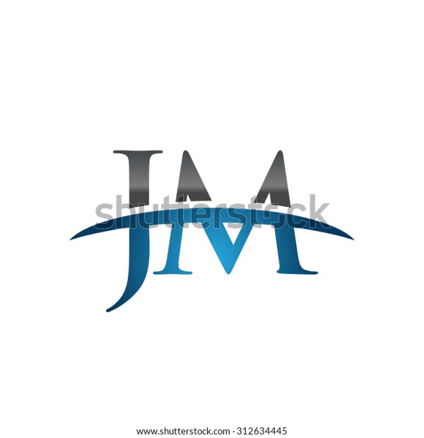 Jm Initial Company Blue Swoosh Logo Stock Vector (Royalty Free) 312634445