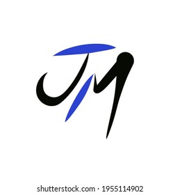 Jm Initial Handwriting Logo Identity Stock Vector (Royalty Free) 1955114902