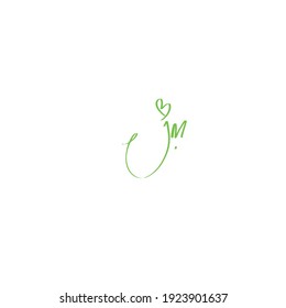 Jm Initial Handwritten Calligraphy Monogram Logo Stock Vector (Royalty ...
