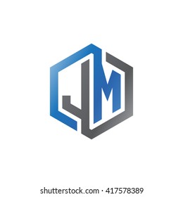 Jm Initial Letters Looping Linked Hexagon Stock Vector (Royalty Free ...