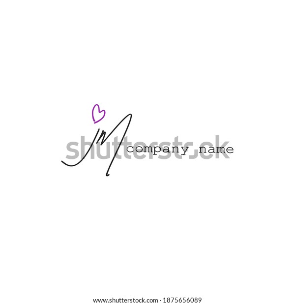 Jm White Background Handwritten Logo Stock Vector (Royalty Free ...