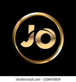 Jo Initial Circle Company Logo Gold Stock Vector (Royalty Free ...
