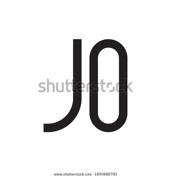 Jo Initial Letter Vector Logo Stock Vector (Royalty Free) 1890888700