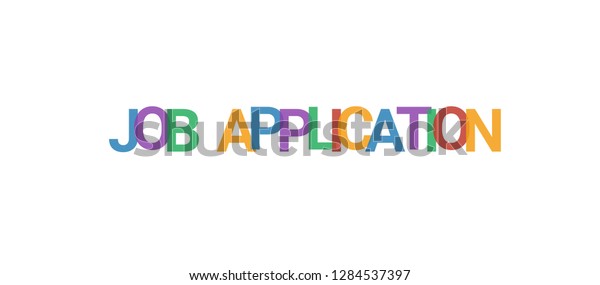 Job Application Word Concept Colorful Job Stock Vector (Royalty Free ...
