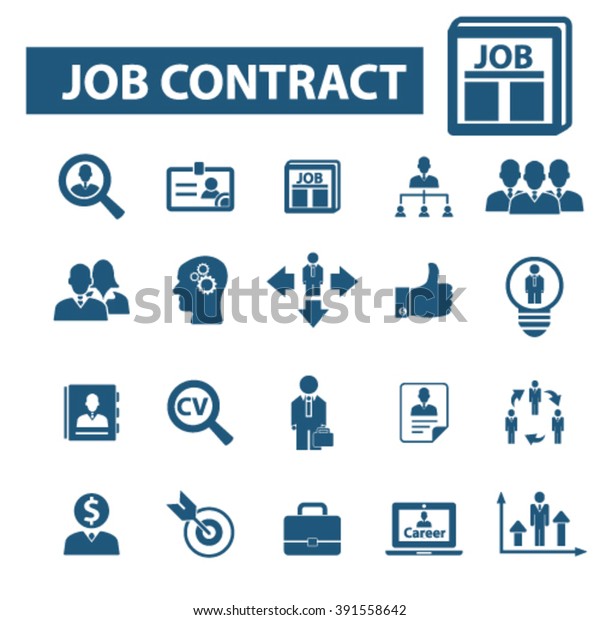 Job Contract Icons Stock Vector (Royalty Free) 391558642