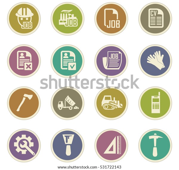 Job Icon Set Web Sites User Stock Vector (Royalty Free) 531722143