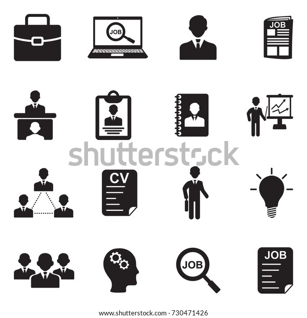 Job Icons Black Flat Design Vector Stock Vector (Royalty Free ...