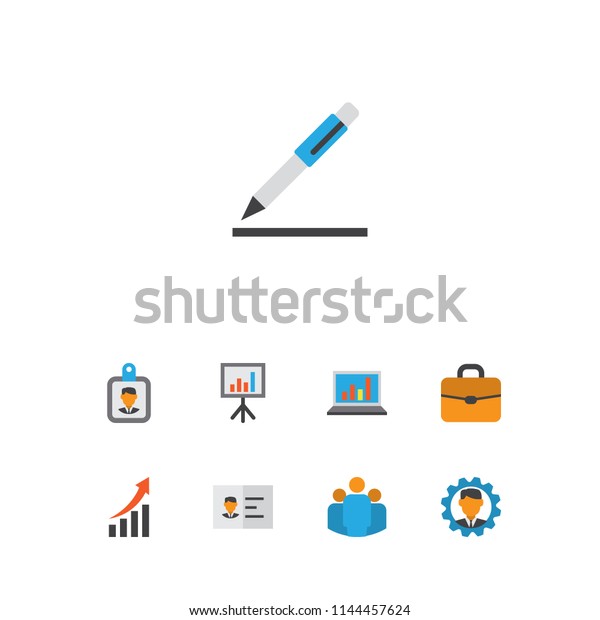 Job Icons Flat Style Set Identification Stock Vector (Royalty Free ...