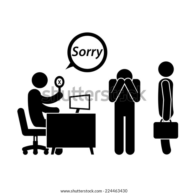 Job Interview Figure Pictogram Icon Stock Vector (Royalty Free) 224463430
