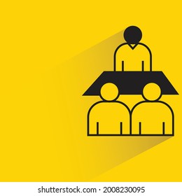 Job Interview Icon On Yellow Background Stock Vector (Royalty Free ...