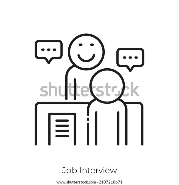 Job Interview Icon Outline Style Icon Stock Vector (Royalty Free ...