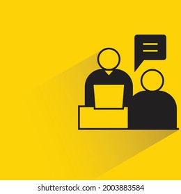 Job Interview Meeting Icon Shadow On Stock Vector (Royalty Free ...