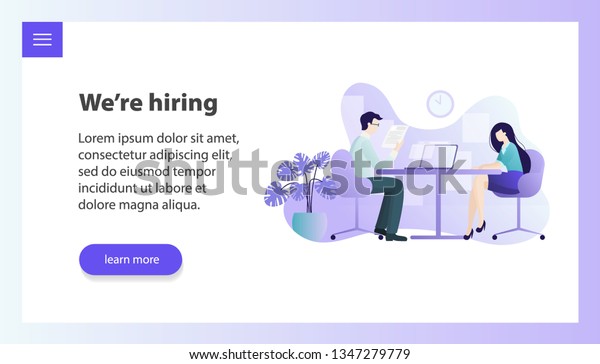 Job Interview Office Isolated White Background Stock Vector (Royalty ...