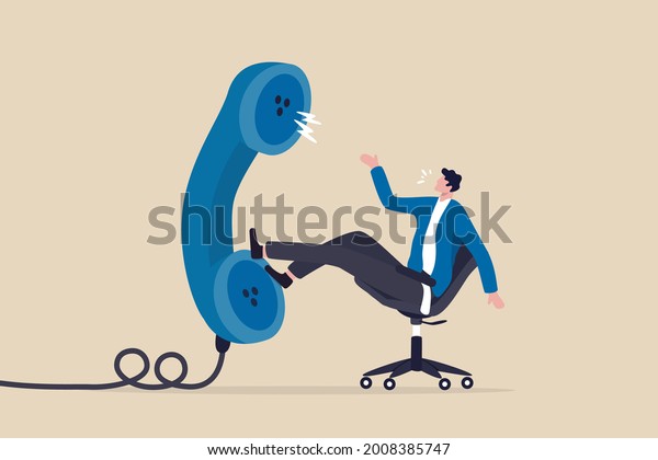 Job Interview Via Phone Call Conference Stock Vector (Royalty Free ...