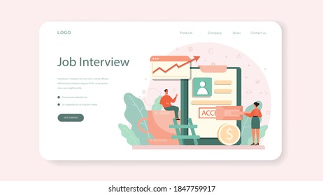 Job Interview Web Banner Landing Page Stock Vector (Royalty Free ...
