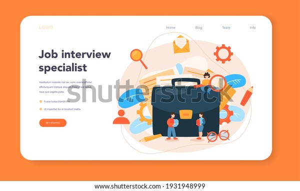 Job Interview Web Banner Landing Page Stock Vector (Royalty Free ...