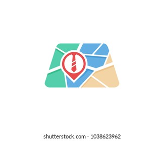 Job Map Icon Logo Design Element Stock Vector (Royalty Free) 1038623962 ...