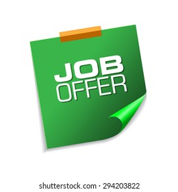 Job Offer Green Sticky Notes Vector Stock Vector (Royalty Free ...