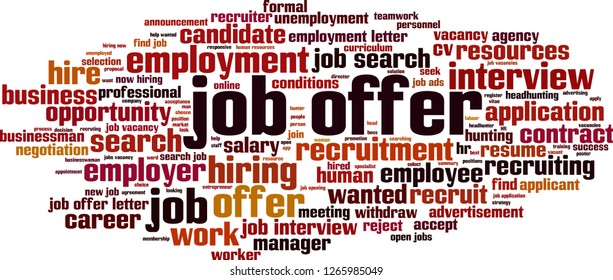 Job Offer Word Cloud Concept Vector Stock Vector (Royalty Free ...