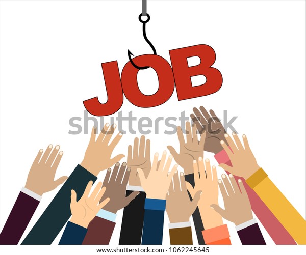 Job On Hook Hands Reaching Out Stock Vector (Royalty Free) 1062245645 ...
