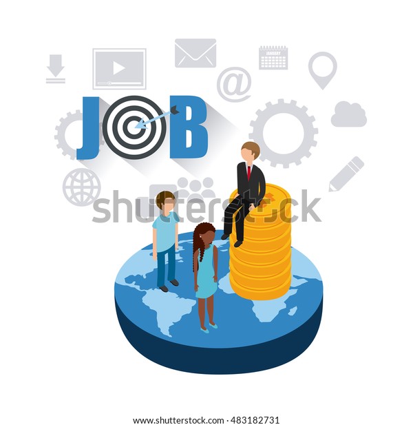 Job Opportunity Flat Icons Vector Illustration Stock Vector (Royalty ...