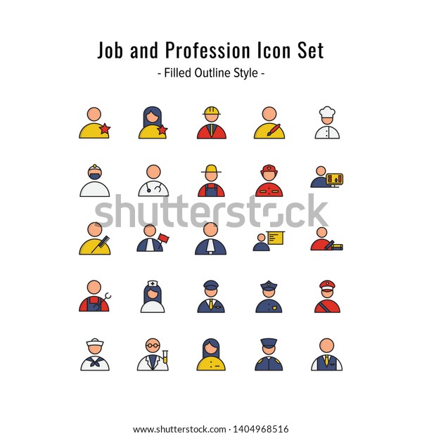 Job Profession Icons Vector Job Profession Stock Vector (Royalty Free ...