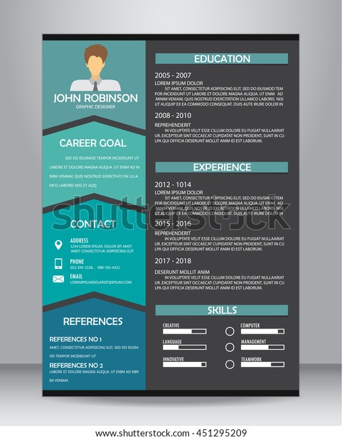 Job Resume Cv Template Layout Template Stock Vector (Royalty Free ...