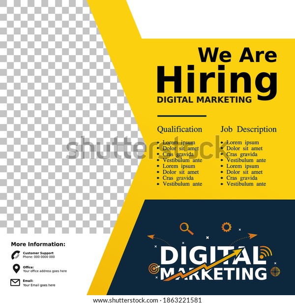 Job Vacancy Design Poster We Hiring Stock Vector (Royalty Free ...