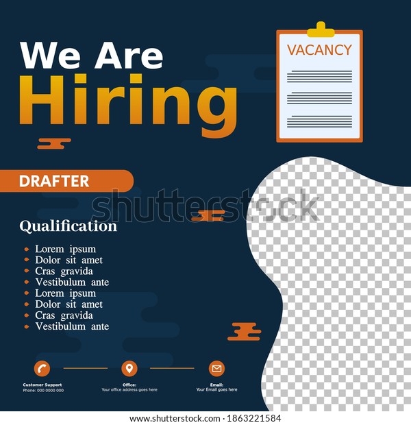 Job Vacancy Design Poster We Hiring Stock Vector (Royalty Free ...