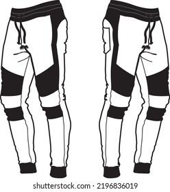 Jogger Fashion Flat Template Vector Sketch Stock Vector (Royalty Free ...