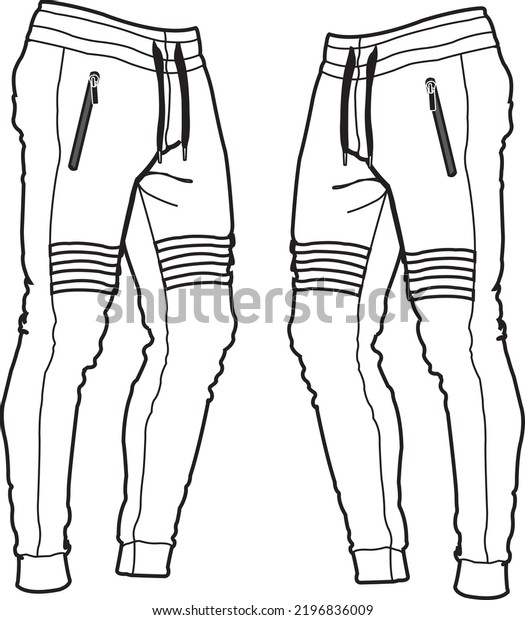 Jogger Fashion Flat Template Vector Sketch Stock Vector (Royalty Free ...