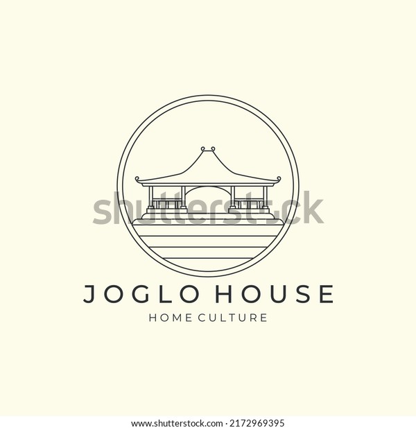 Stock vektor „Joglo House Linear Emblem Style Logo“ (bez autorských ...