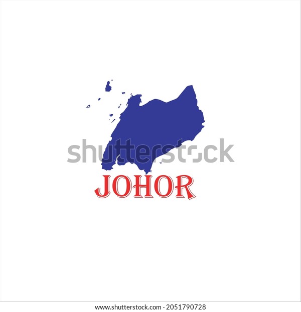 Johor Map Logo Blue Red Writing Stock Vector (Royalty Free) 2051790728 ...