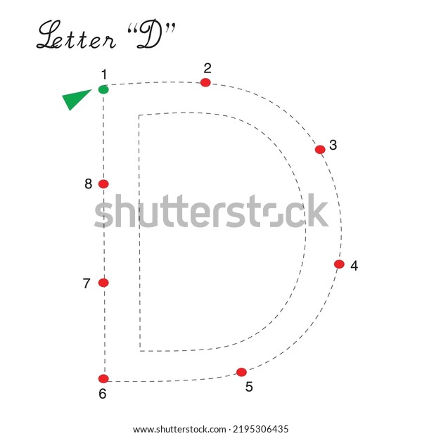 Join Dots On Letter D Colour Stock Vector (Royalty Free) 2195306435 ...
