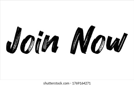 Join Now Brush Hand Drawn Writing Stock Vector (Royalty Free ...